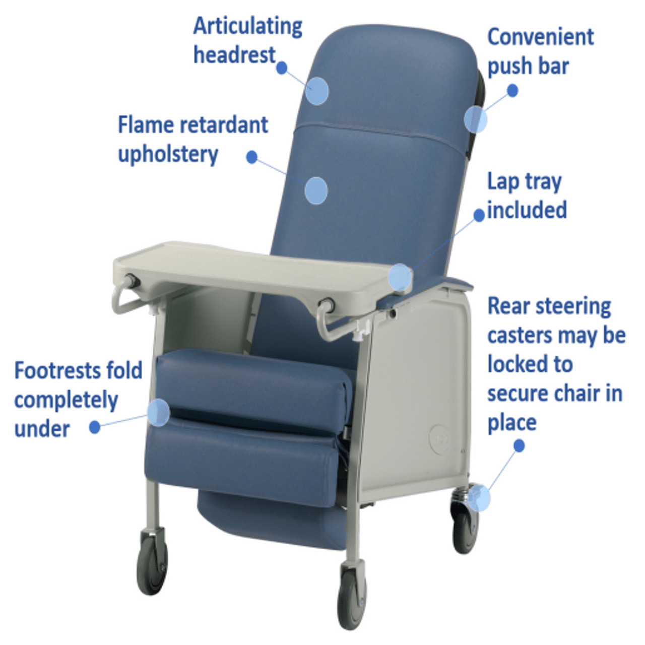 Three Position Hospital Recliner (Pre-owned) - TLC Home Mobility Inc.